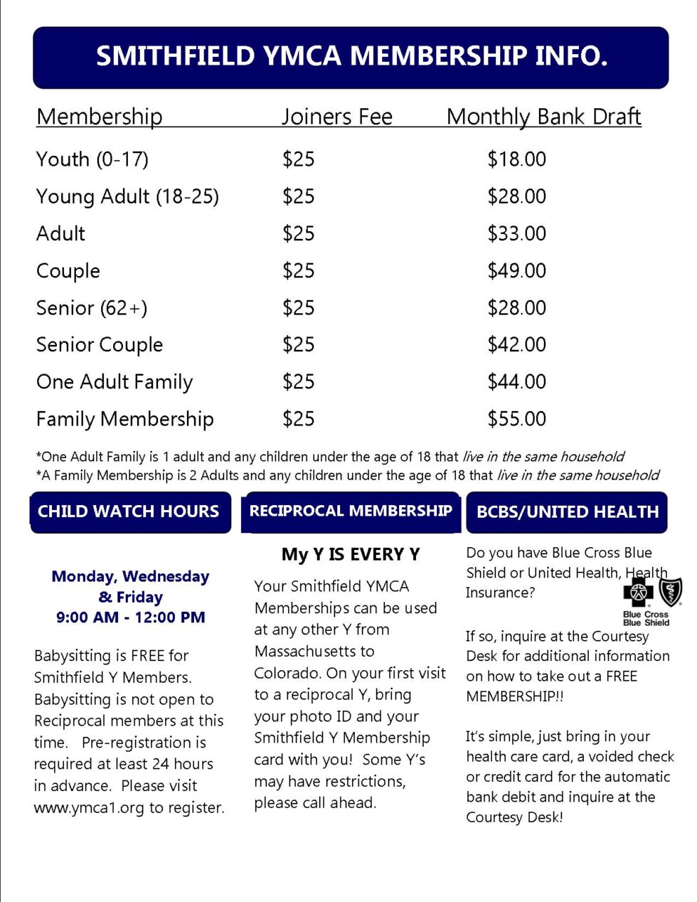 Membership Info | Smithfield YMCA